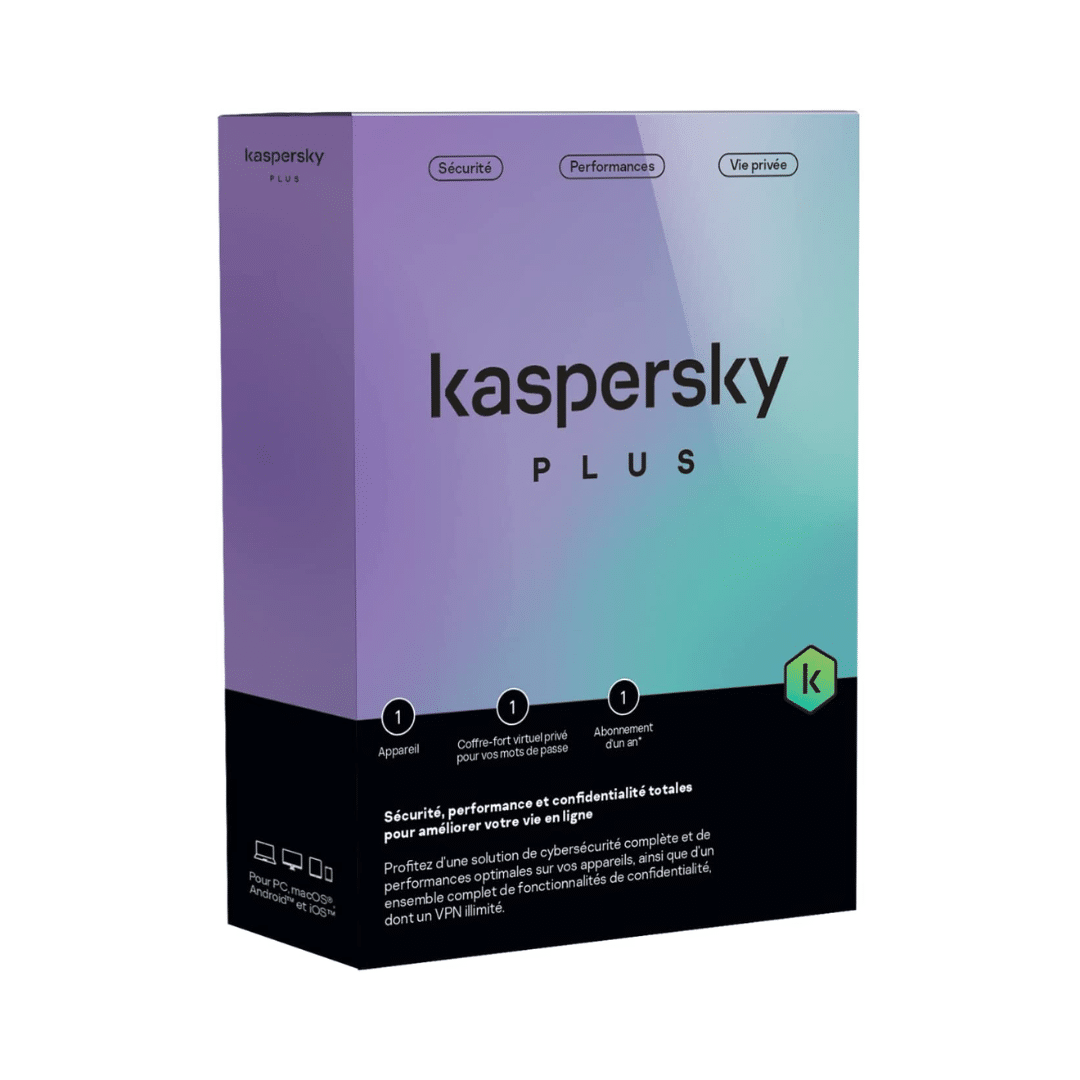 KASPERSKY PLUS Antivirus 1 Poste / 1 AN – Consommables