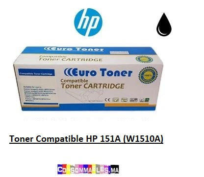 Toner Compatible HP 151A Noir W1510A AVEC PUCE – Consommables