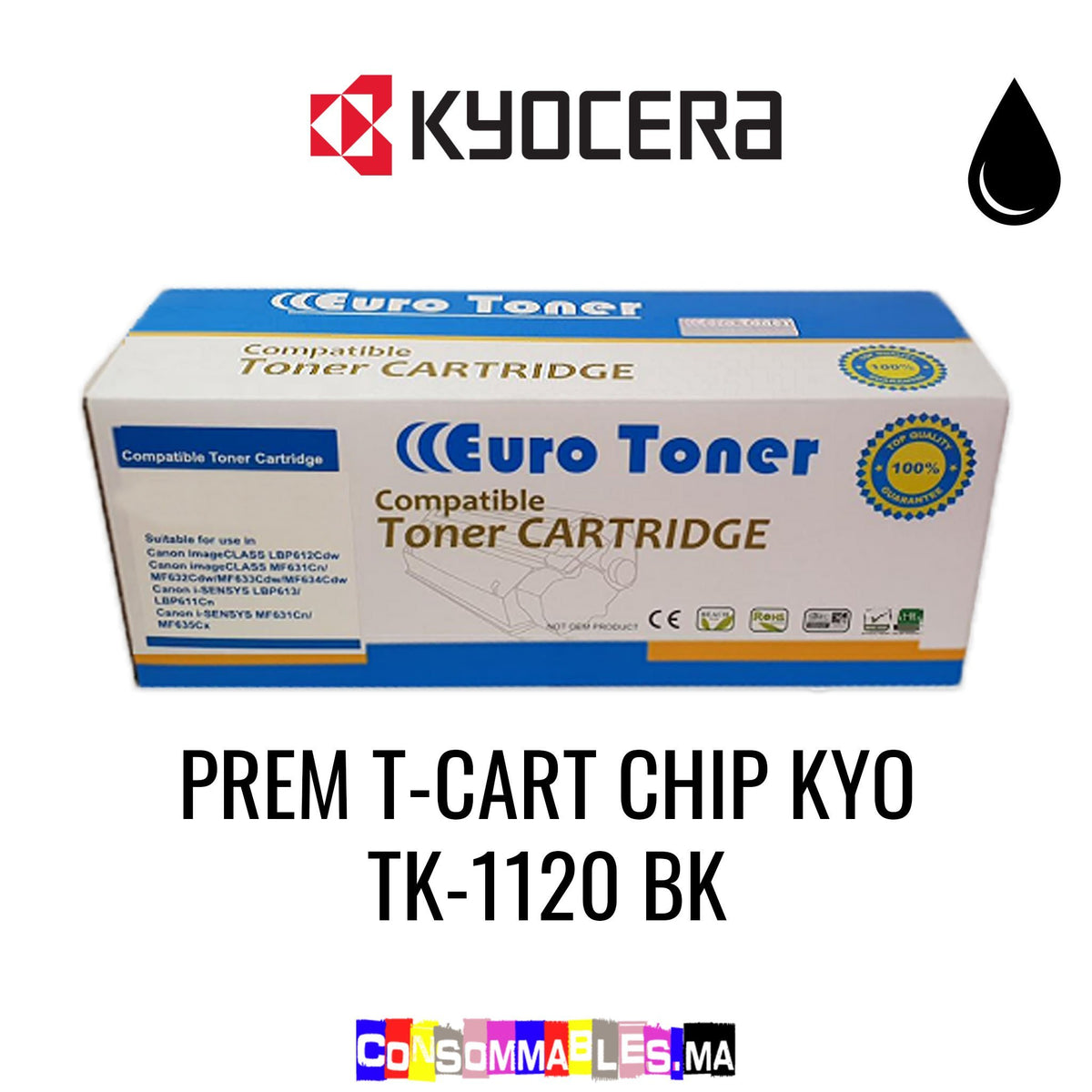 Kyocera PREM T-CART CHIP KYO TK-1120 BK Noir – Consommables